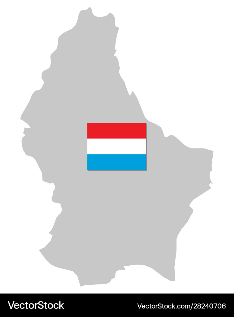Flag and map luxembourg Royalty Free Vector Image