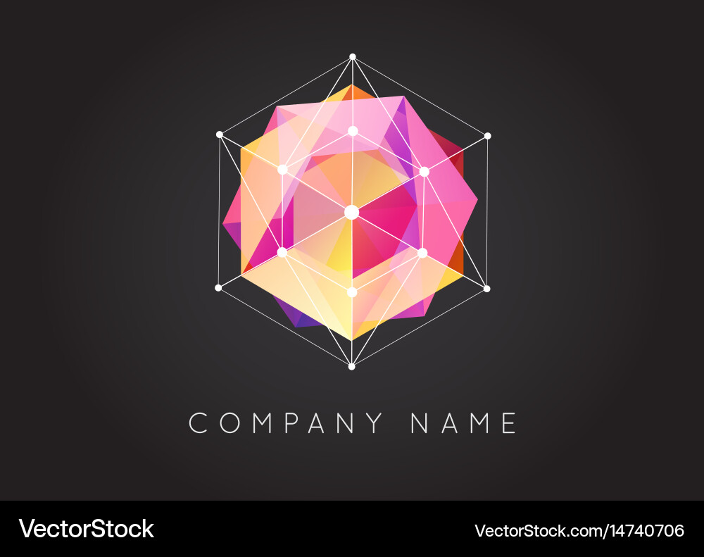 Geometric shapes unusual and abstract logo Vector Image