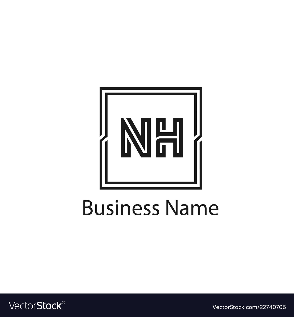 Initial letter nh logo template design Royalty Free Vector