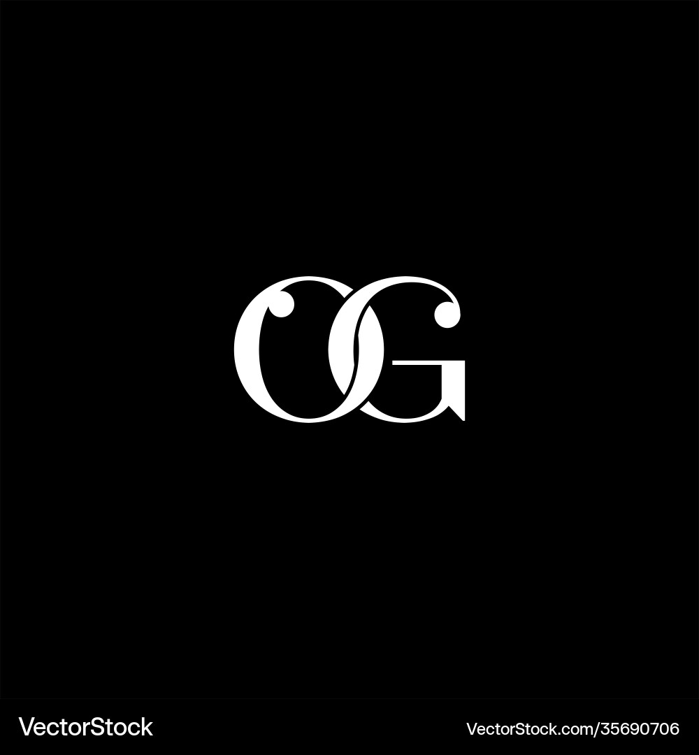 O g letter logo creative design on black color Vector Image