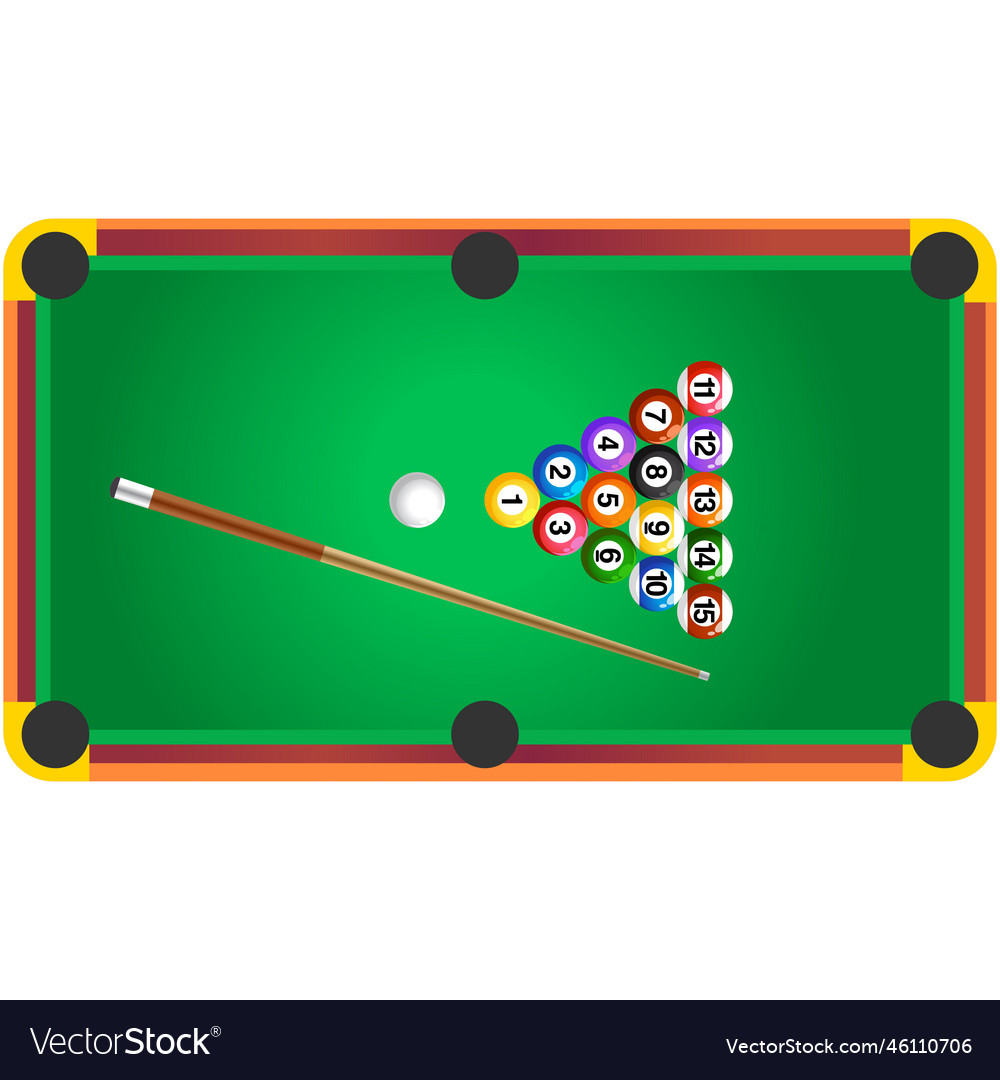 Realistic of a green pool table with balls Vector Image