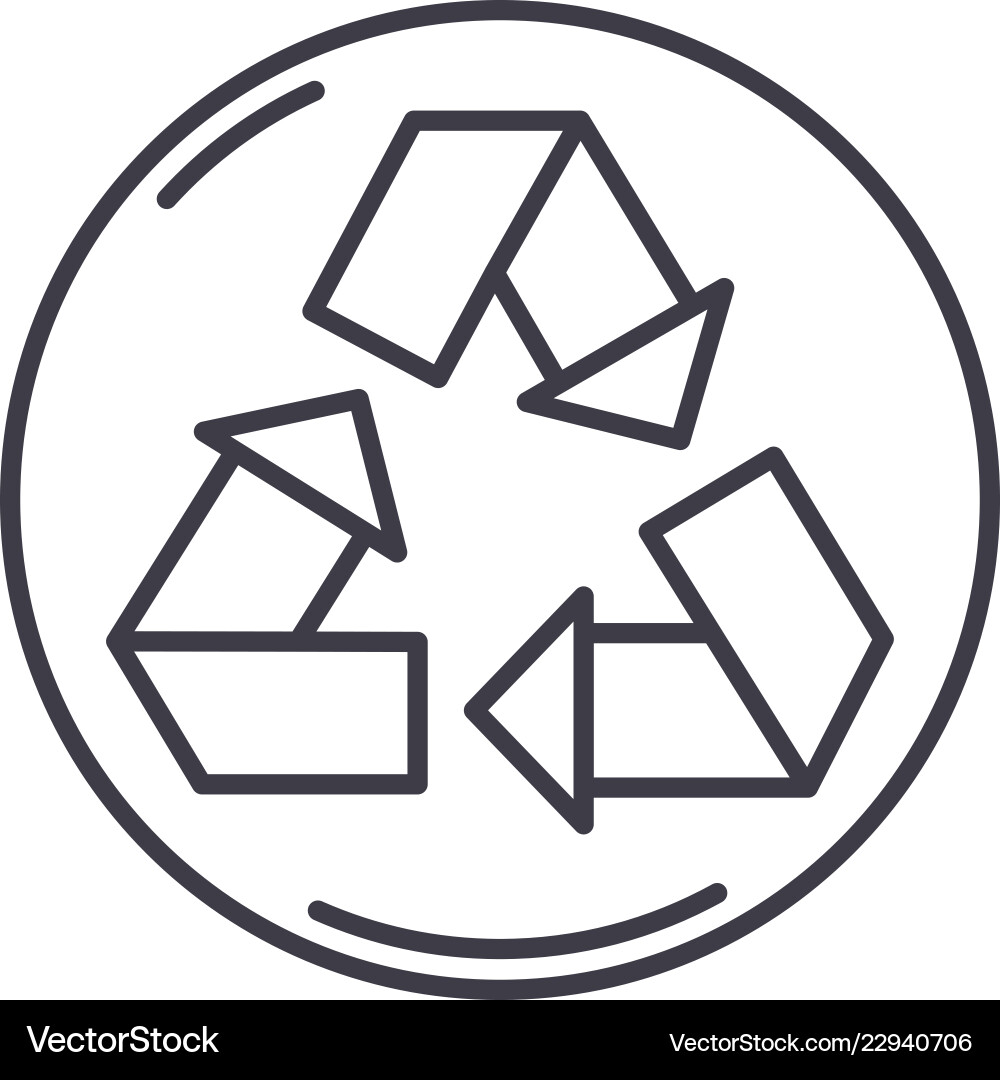 Recycling line icon concept Royalty Free Vector Image