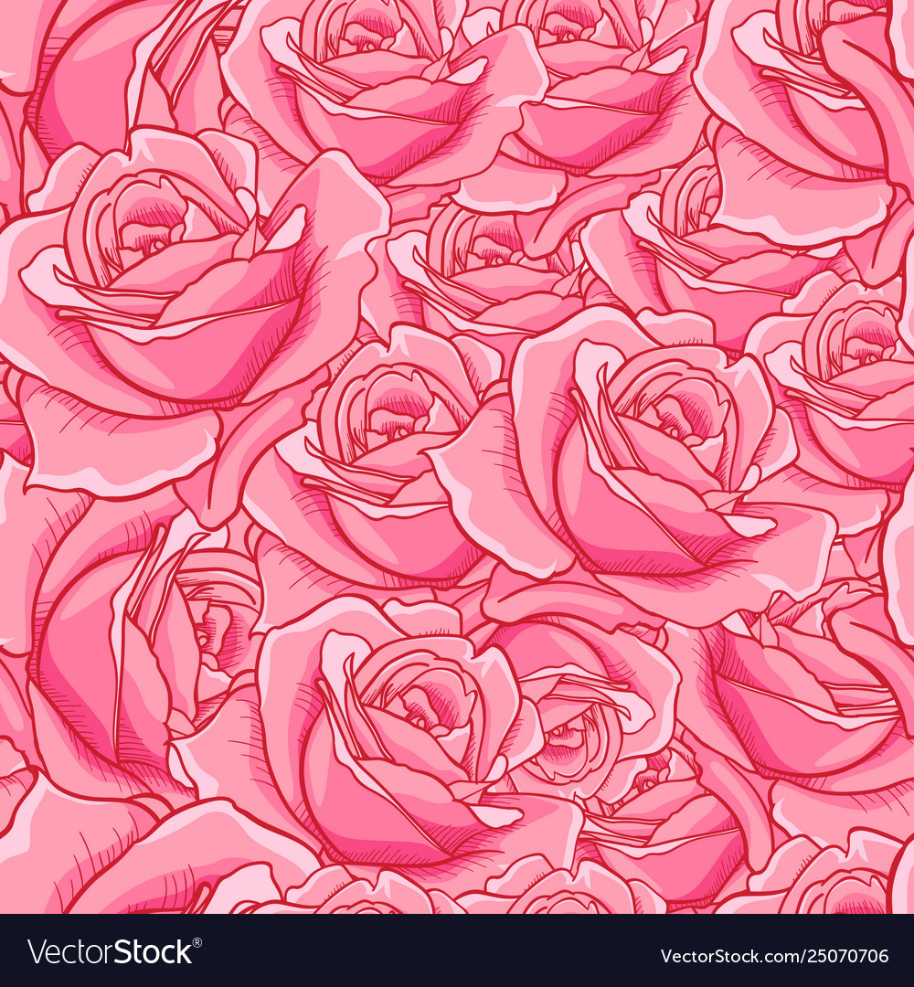 Rose seamless pattern flower seamless pattern Vector Image