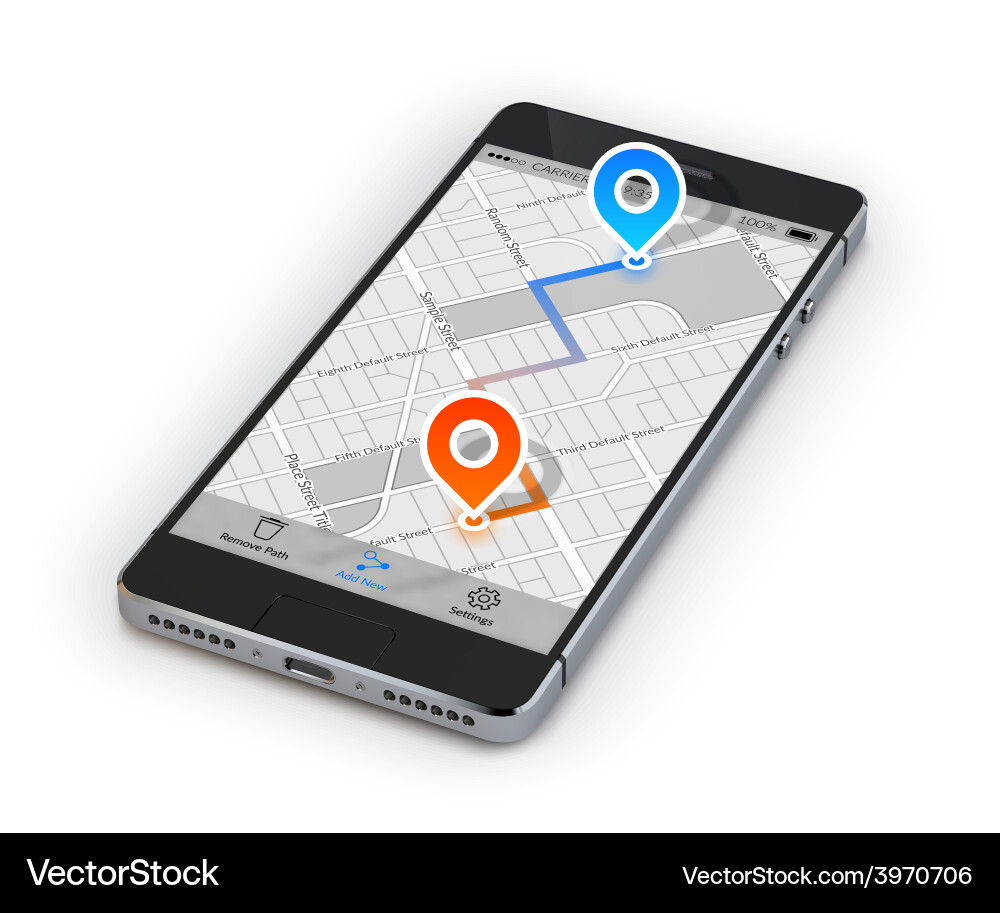Smartphone mobile navigation Royalty Free Vector Image