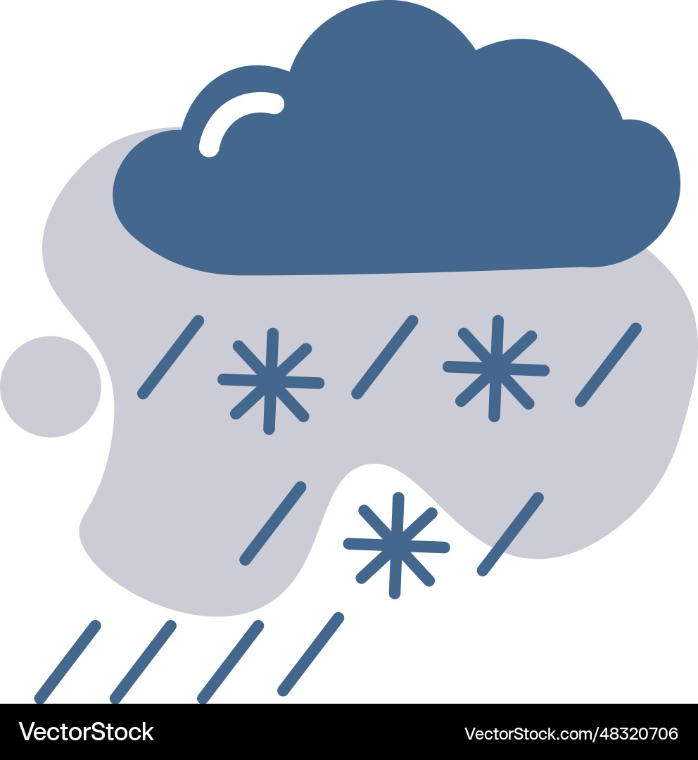 Snowing weather forecast sign meteorology icon Vector Image