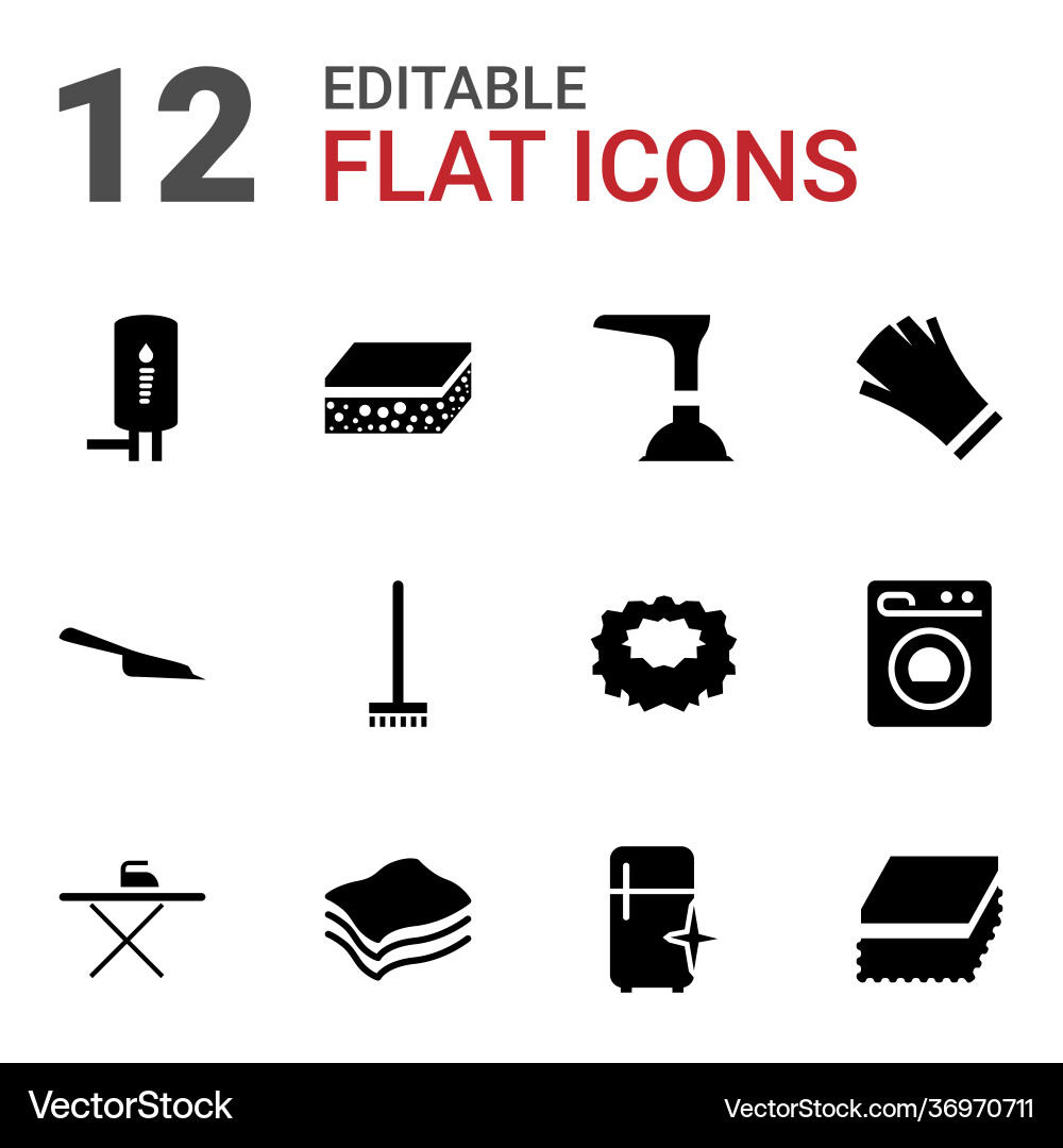 12 household icons Royalty Free Vector Image - VectorStock