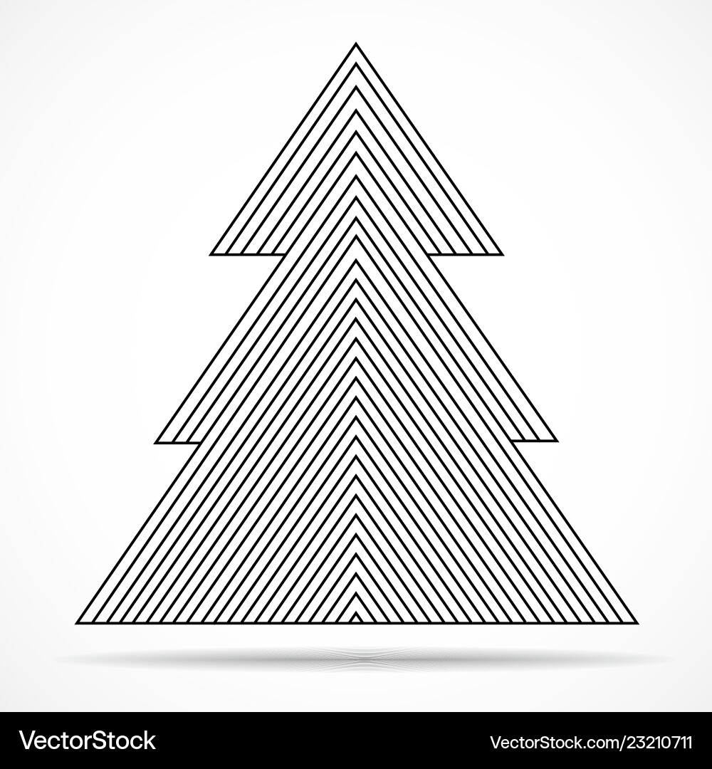 Abstract christmas tree of lines Royalty Free Vector Image