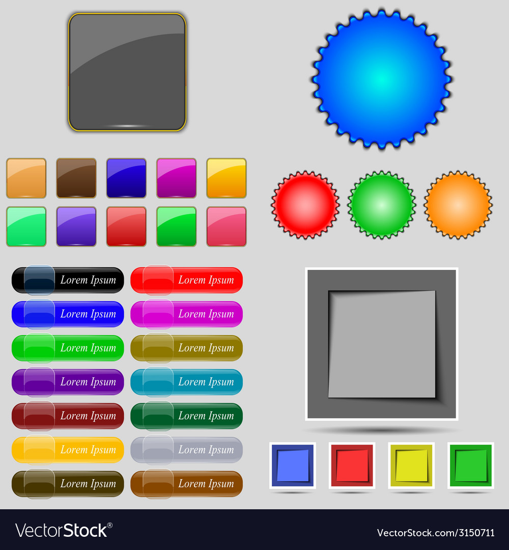 Big set of different colored buttons trendy modern