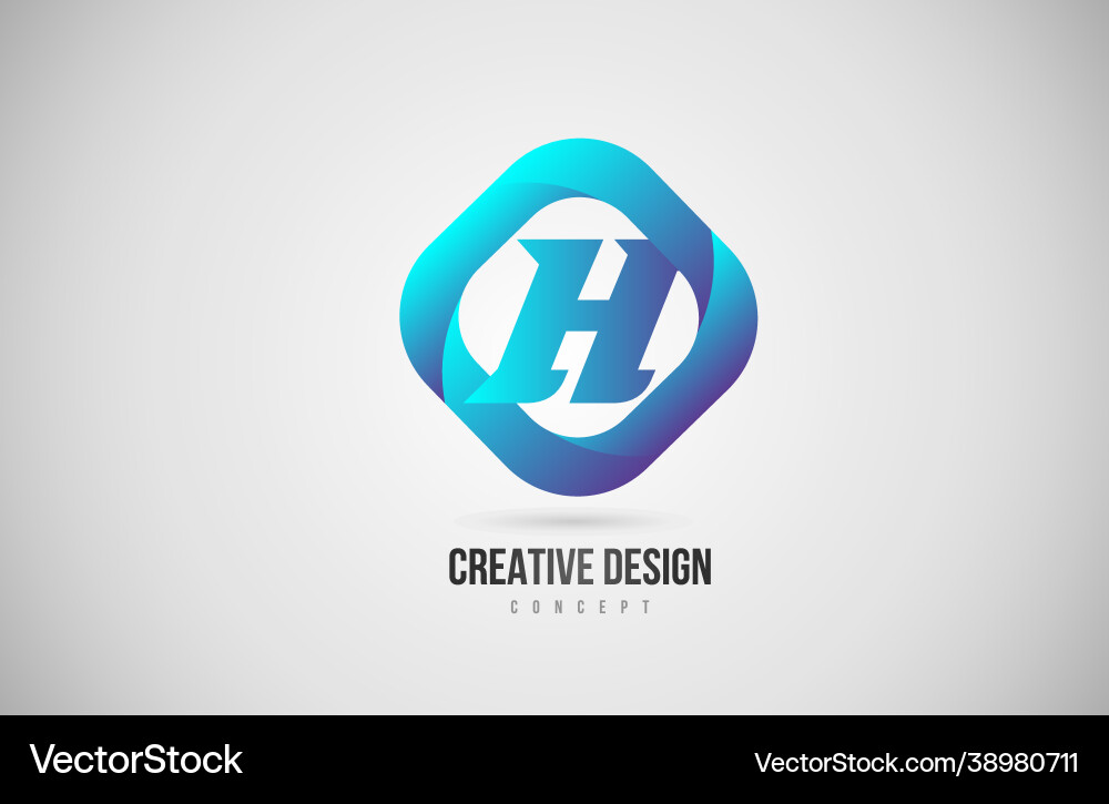 Blue gradient h alphabet letter icon logo Vector Image
