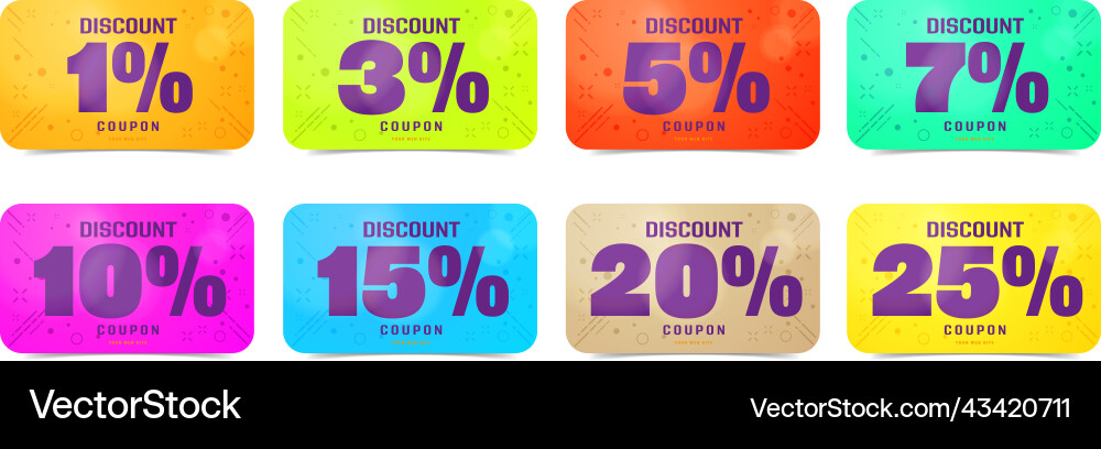 Coupon label with special price discount set Vector Image