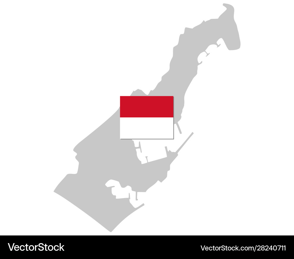Flag and map monaco Royalty Free Vector Image - VectorStock