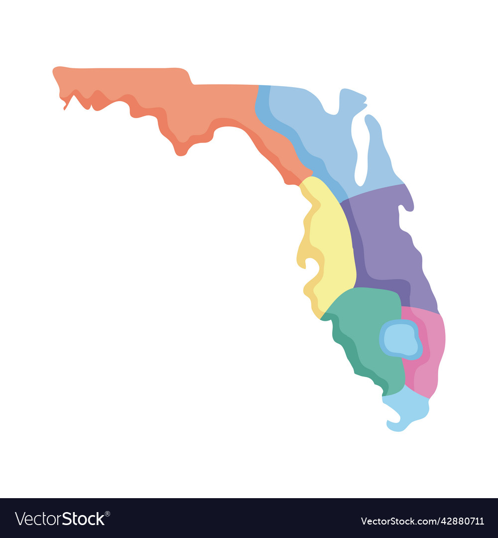 Florida state map Royalty Free Vector Image - VectorStock