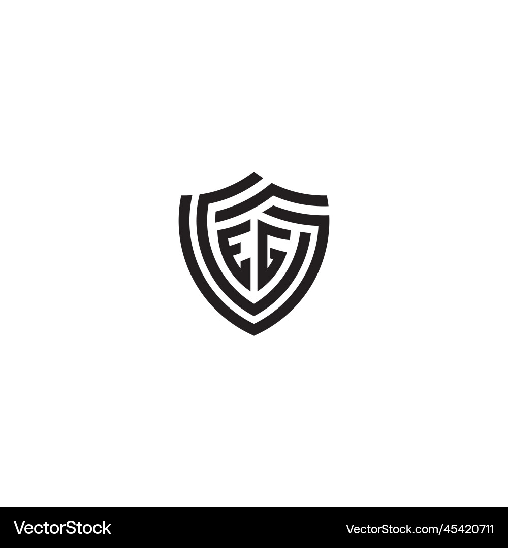 Ge geometric line shield logo initial concept Vector Image