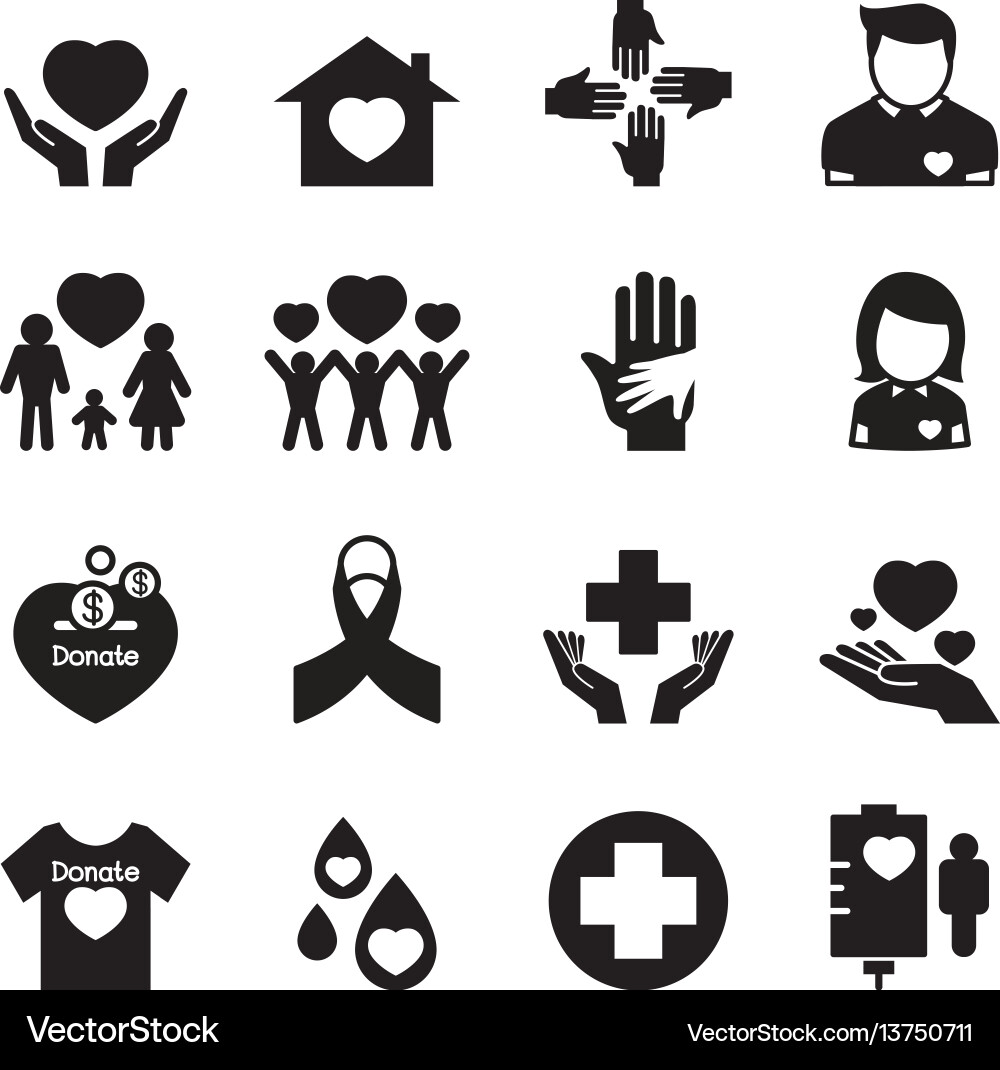 Give and protect icons set Royalty Free Vector Image