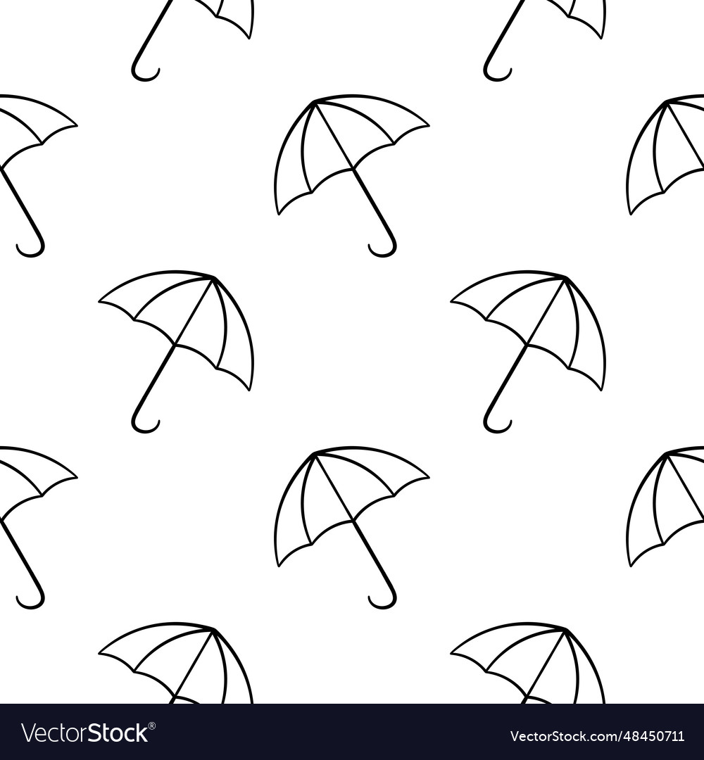 Hand drawn umbrella seamless pattern Royalty Free Vector