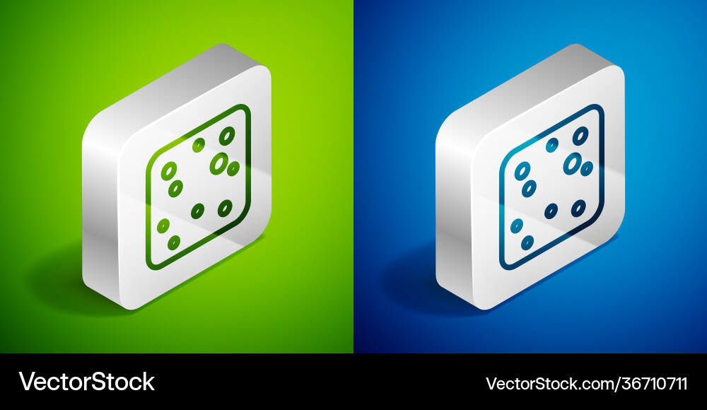 Isometric line beer bubbles icon isolated on green