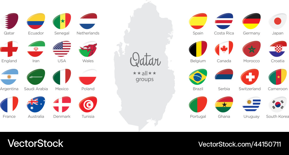 Modern icon flags of the countries participating Vector Image