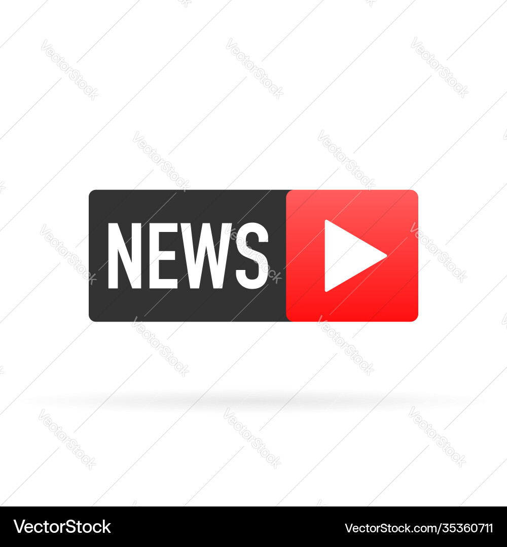 News icon live label stream icon Royalty Free Vector Image