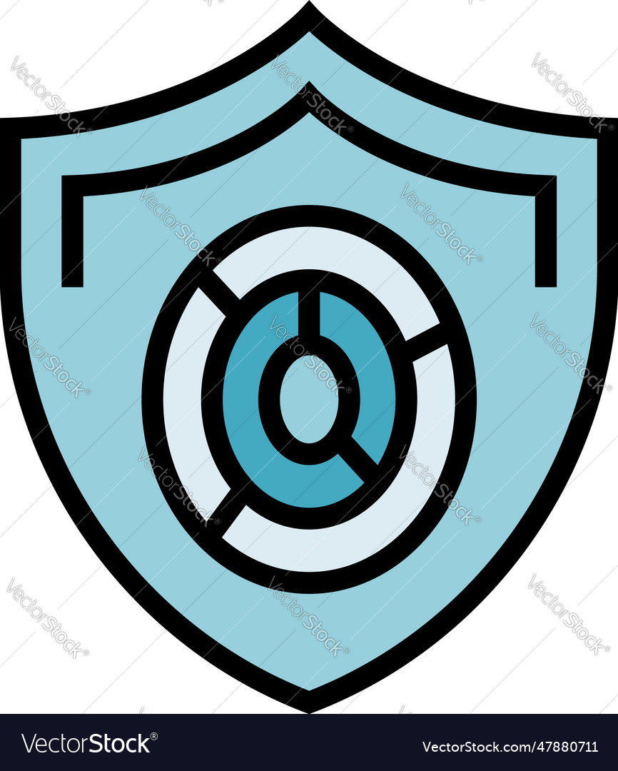 Shield Fingerprint Icon Flat Royalty Free Vector Image