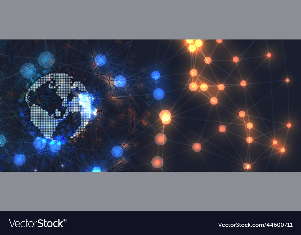Technology data background idea of global Vector Image