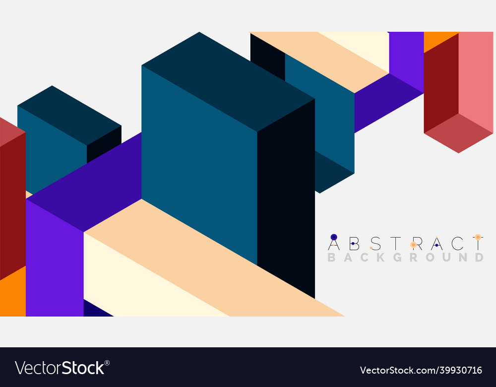 Abstract Background 3d Cubes Cubic Elements Vector Image