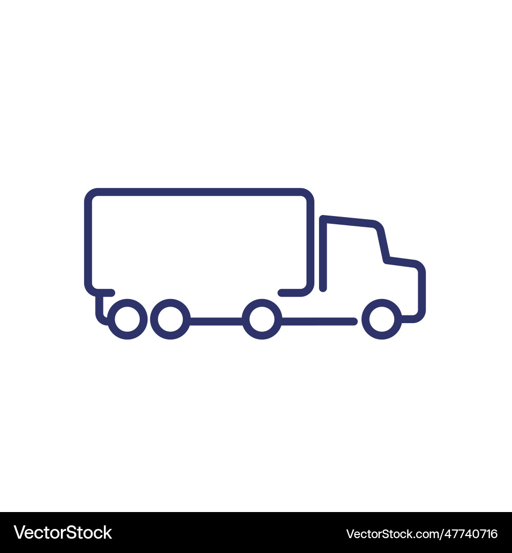 Big truck line icon on white Royalty Free Vector Image