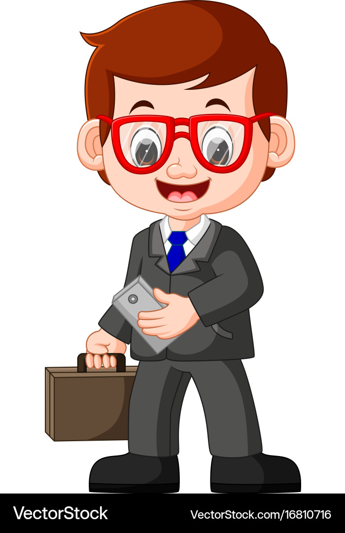 Cute businessman cartoon Royalty Free Vector Image