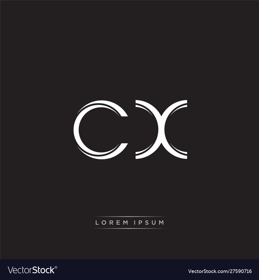 Cx initial letter split lowercase logo modern Vector Image