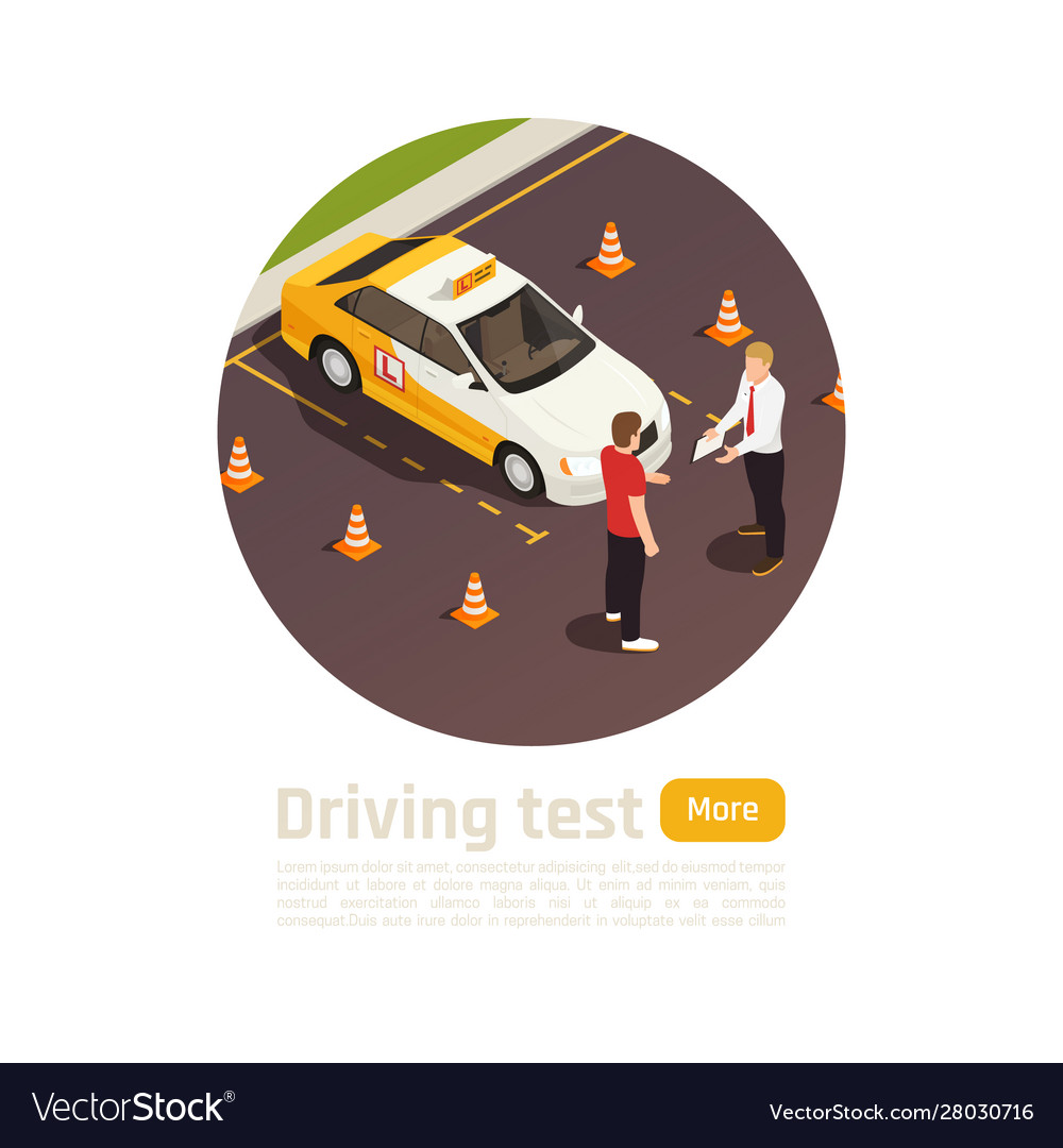 Drive test round composition Royalty Free Vector Image