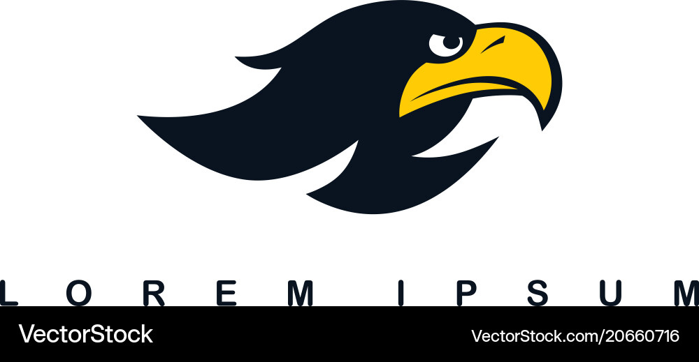 Fire flame theme eagle hawk bird logo template Vector Image