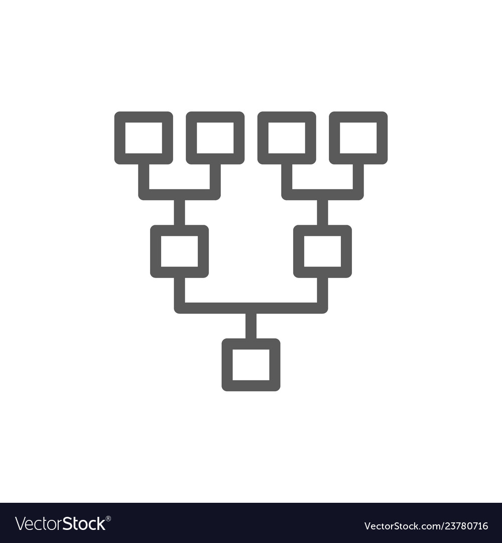 Hierarchical chart player layout line icon Vector Image