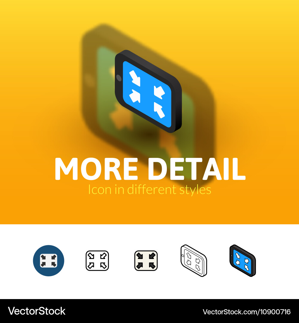 More detail icon in different style Royalty Free Vector