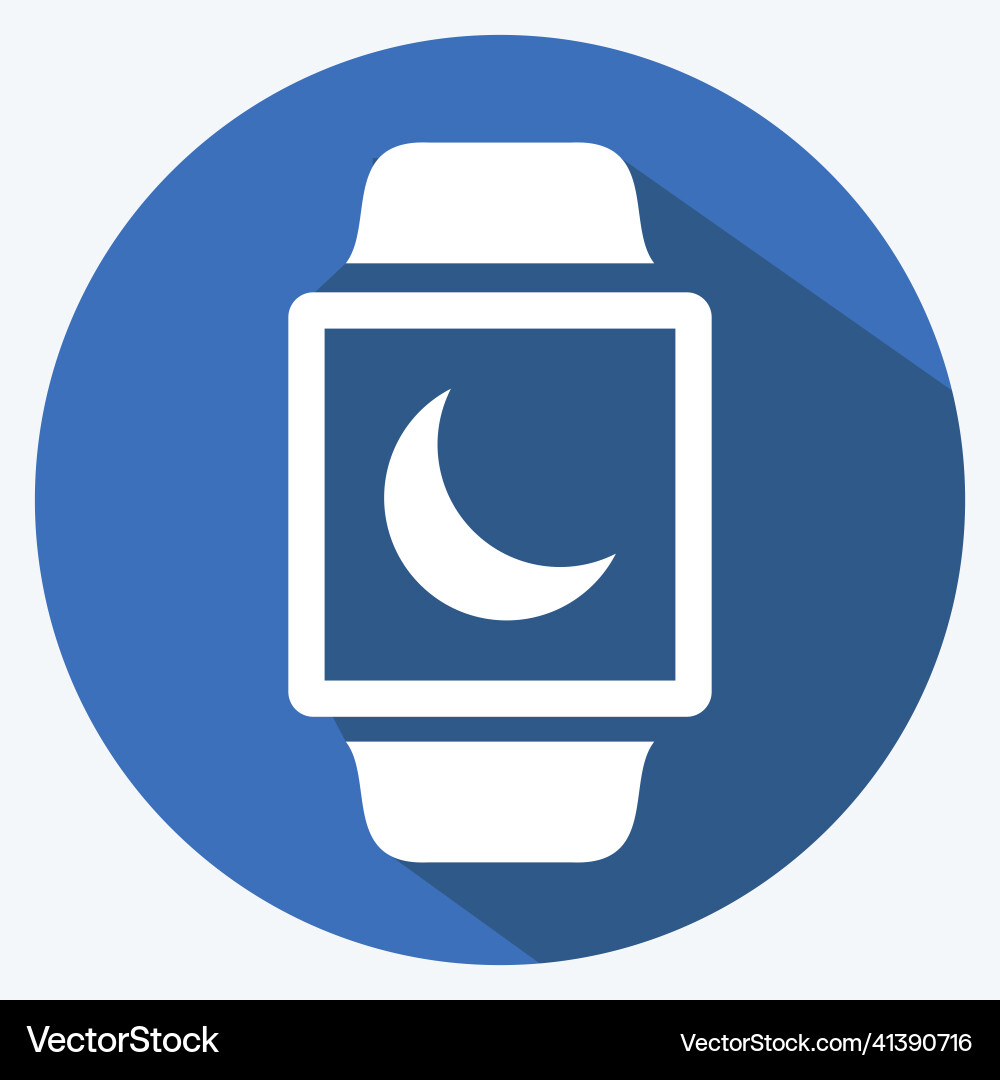 Night display icon in trendy long shadow style Vector Image