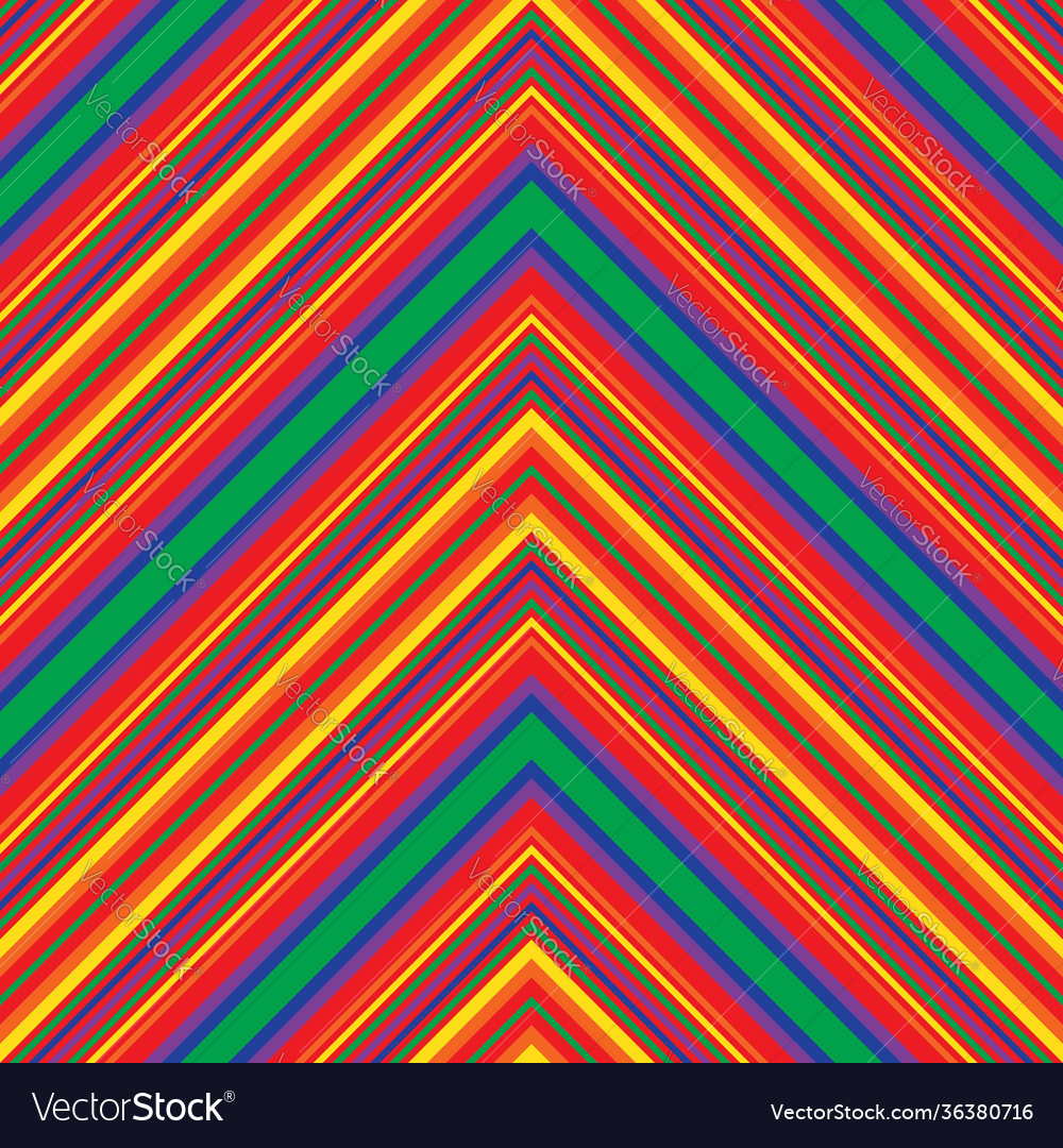 Rainbow chevron diagonal stripes seamless pattern Vector Image