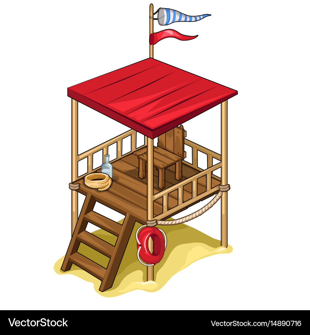 Rescue tower with all equipment isolated Vector Image