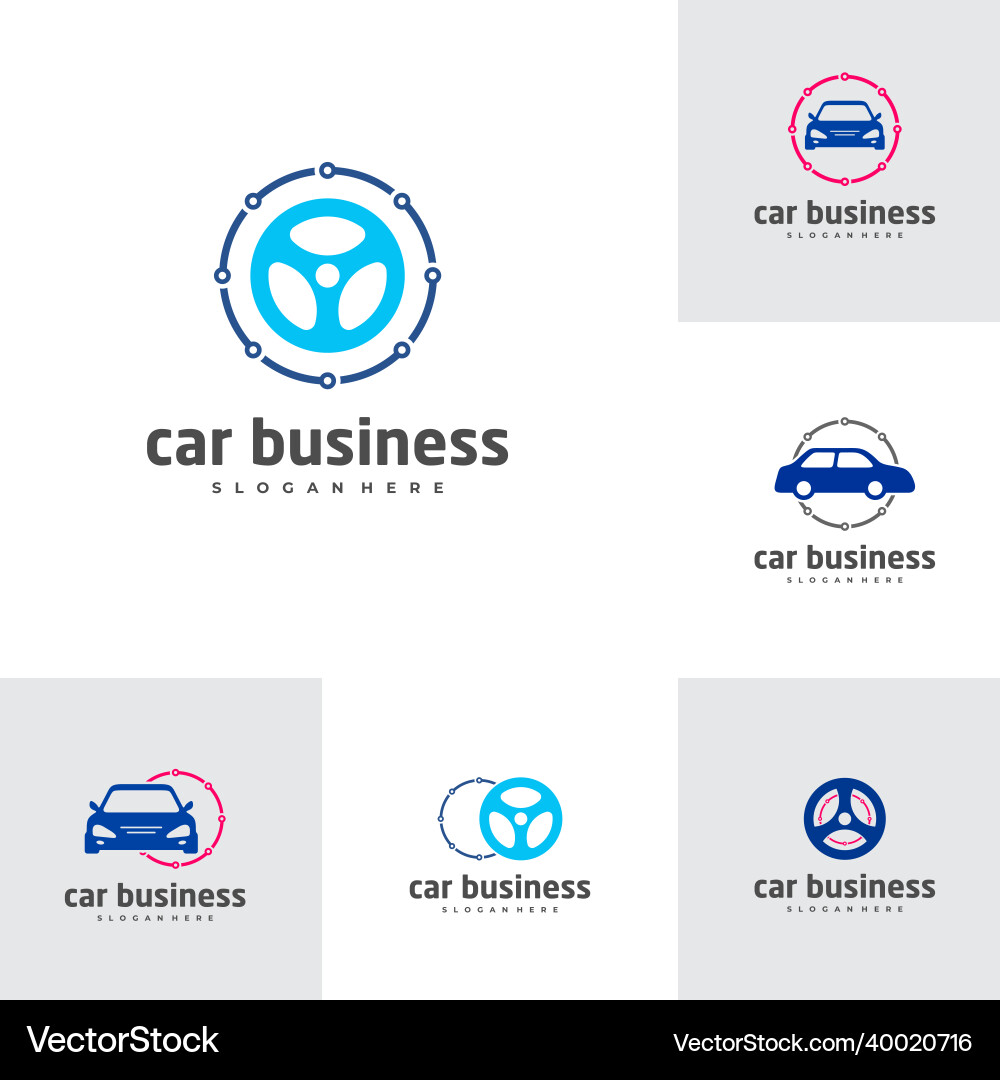 Set of car tech logo template creative car logo Vector Image