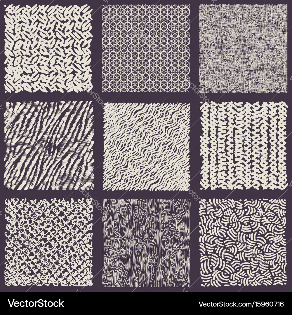 Set of hand drawn marker and ink patterns Vector Image