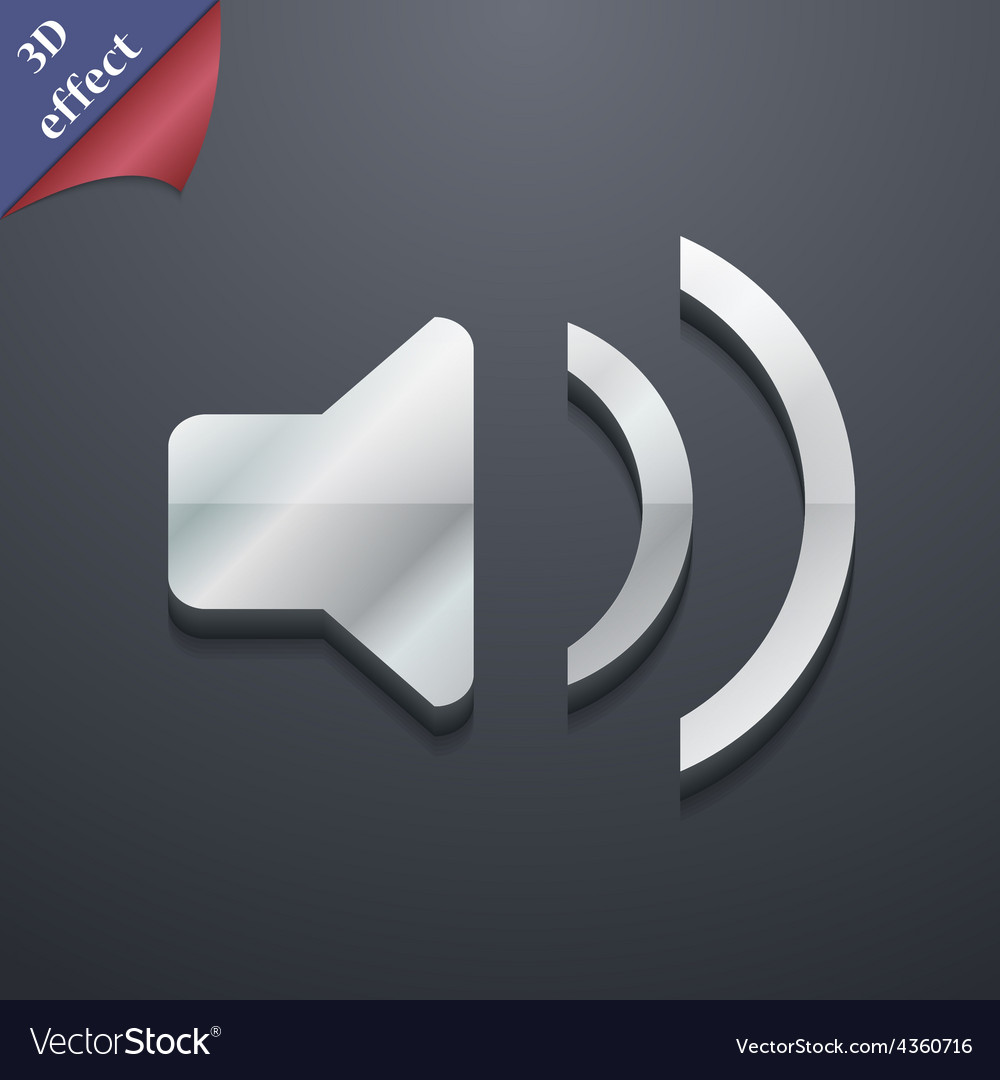 Speaker volume sound icon symbol 3d style trendy Vector Image