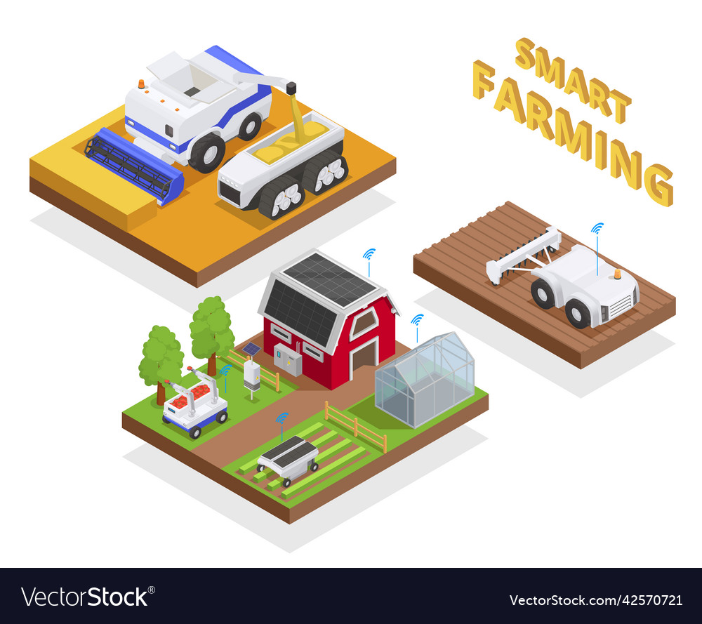 Agriculture automation isometric Royalty Free Vector Image