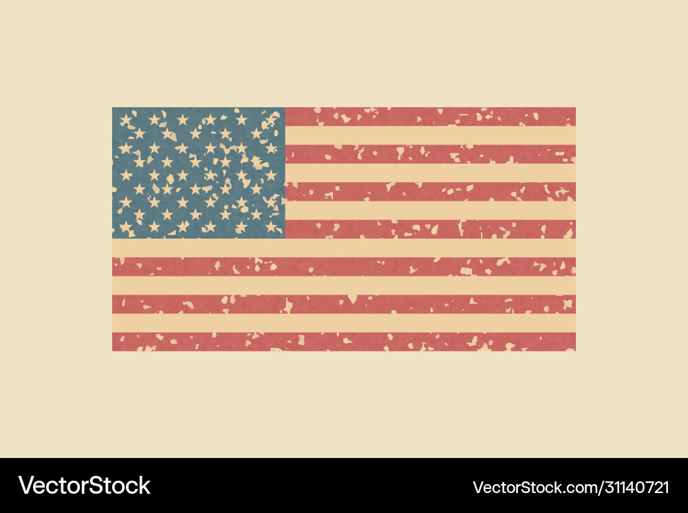 American flag old grunge vintage Royalty Free Vector Image