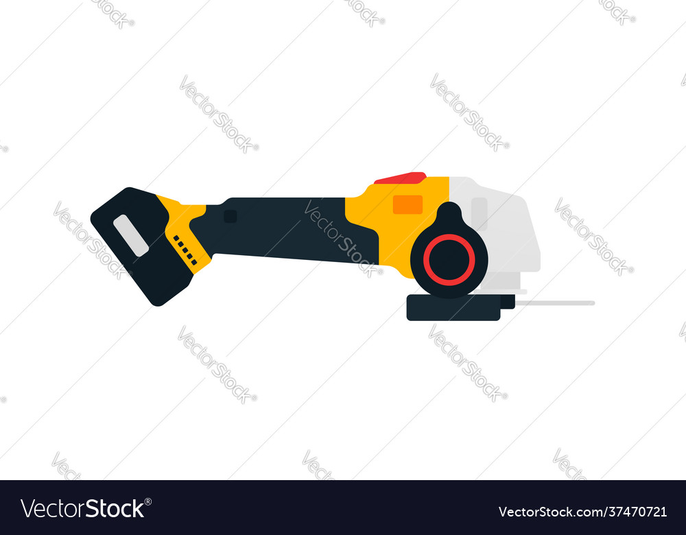 Angle grinder cordless side view power Royalty Free Vector