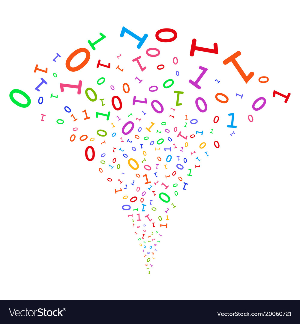 Binary digits fountain stream Royalty Free Vector Image