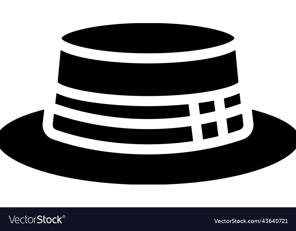 Boater hat cap glyph icon Royalty Free Vector Image