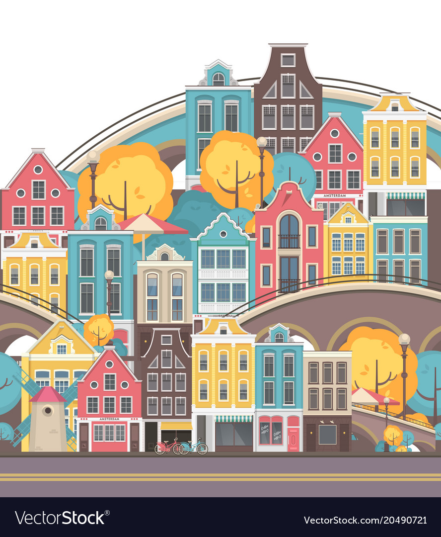 City seamless pattern Royalty Free Vector Image