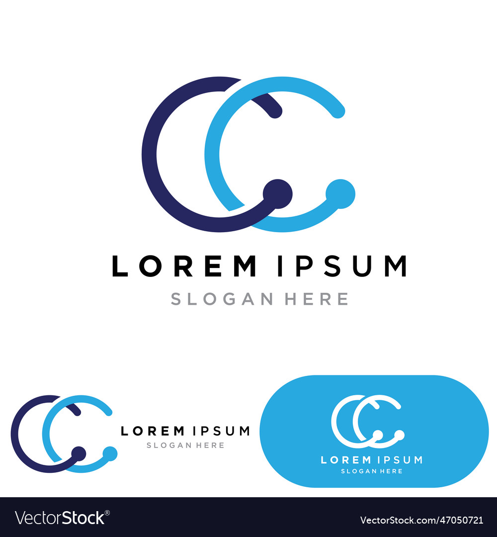Creative technology digital cyber security logo Vector Image Creative technology digital cyber security logo Vector Image
