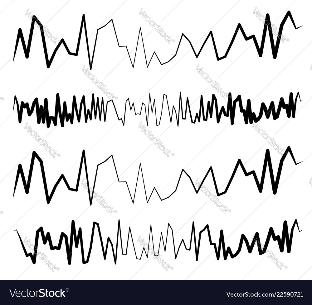 Equalizer eq lines in zig-zag irregular Royalty Free Vector