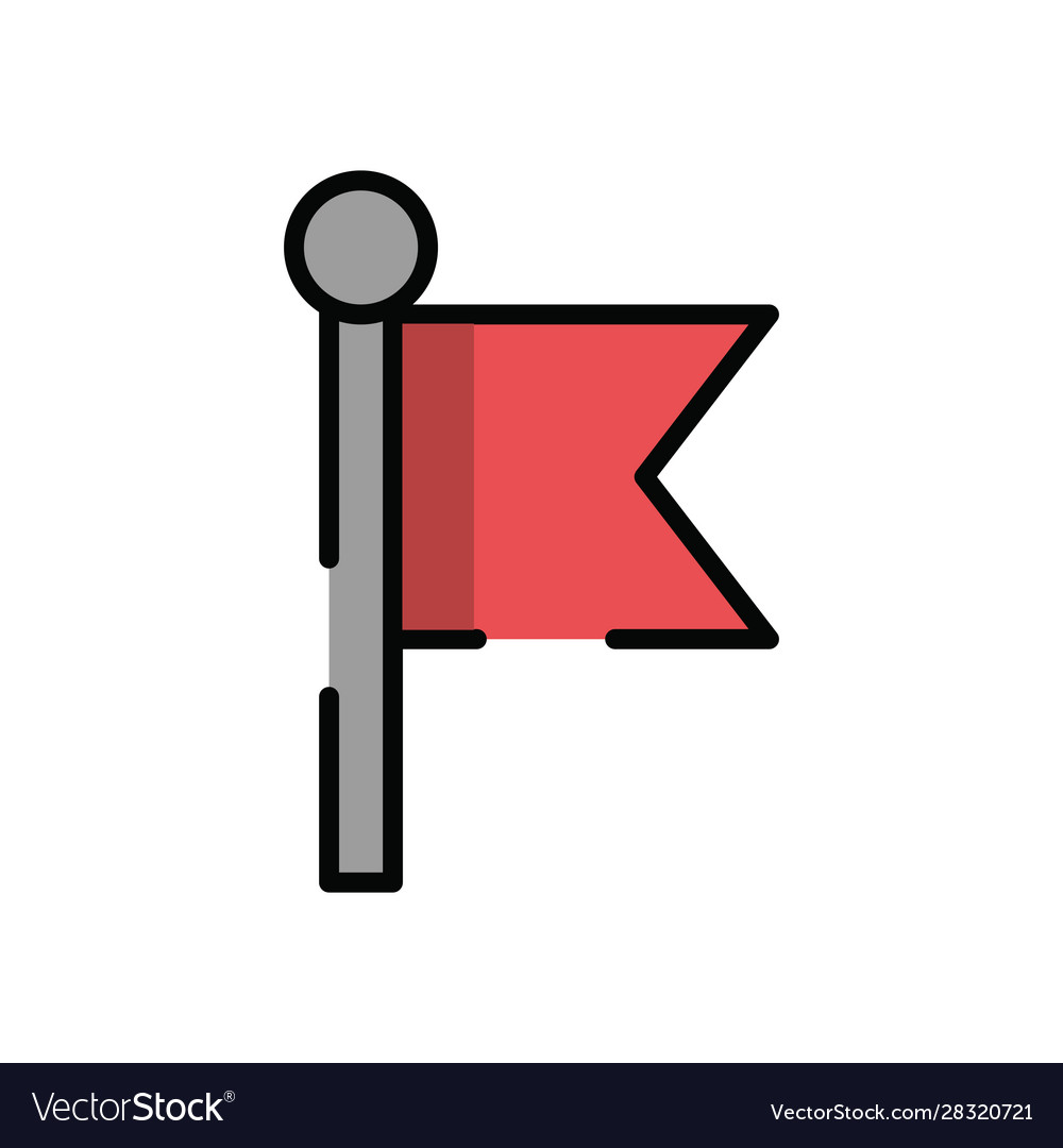 Flag guide position isolated icon Royalty Free Vector Image