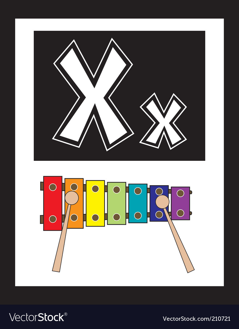 Flash card x Royalty Free Vector Image - VectorStock