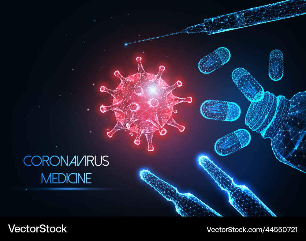Futuristic antiviral coronavirus covid-19 Vector Image