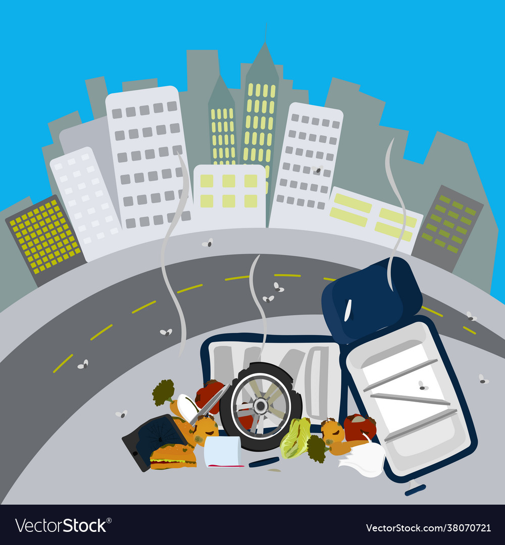 Garbage in city Royalty Free Vector Image - VectorStock